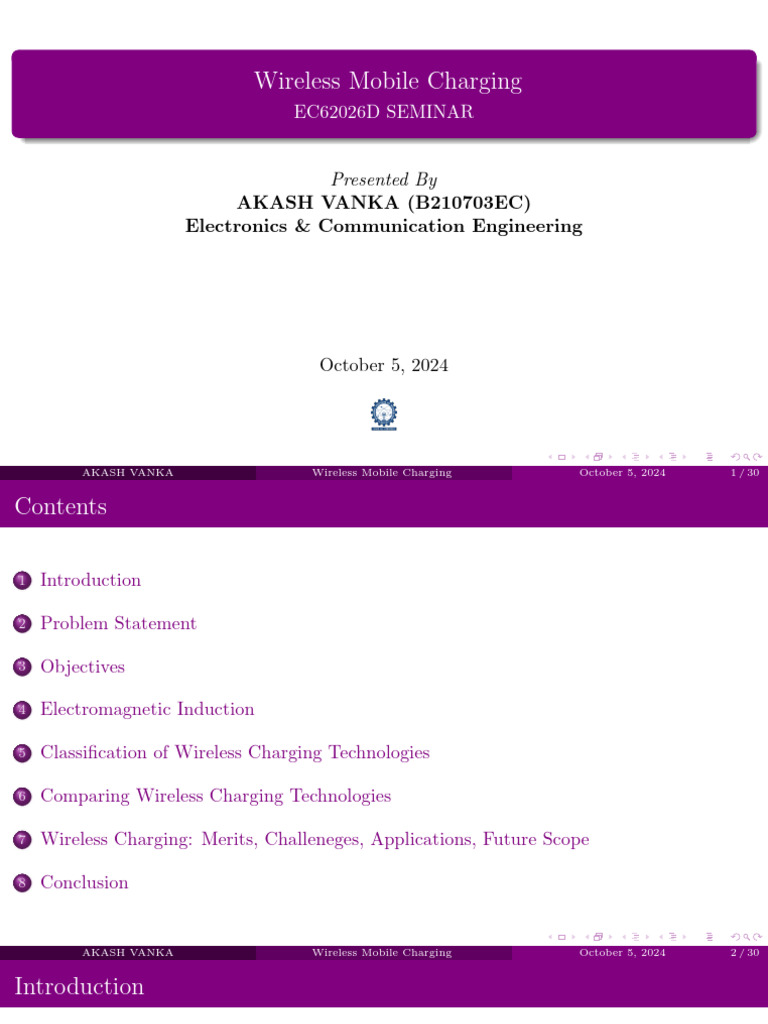 Wireless Mobile Charging 3 | PDF | Inductance | Electromagnetic Induction