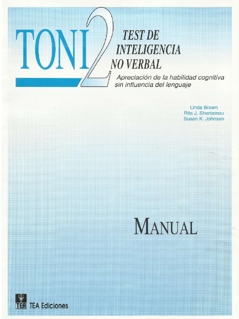 TONI-2 - Test de Inteligencia No Verbal | PDF