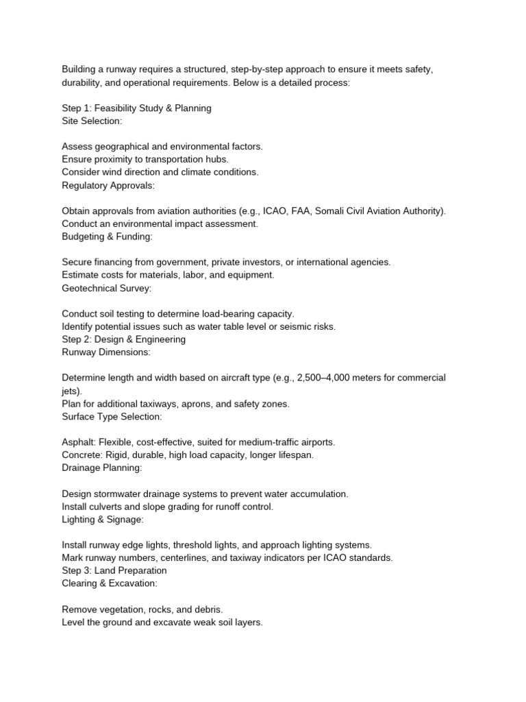 Building A Runway Requires A Structured, Step-By-step Approach To ...