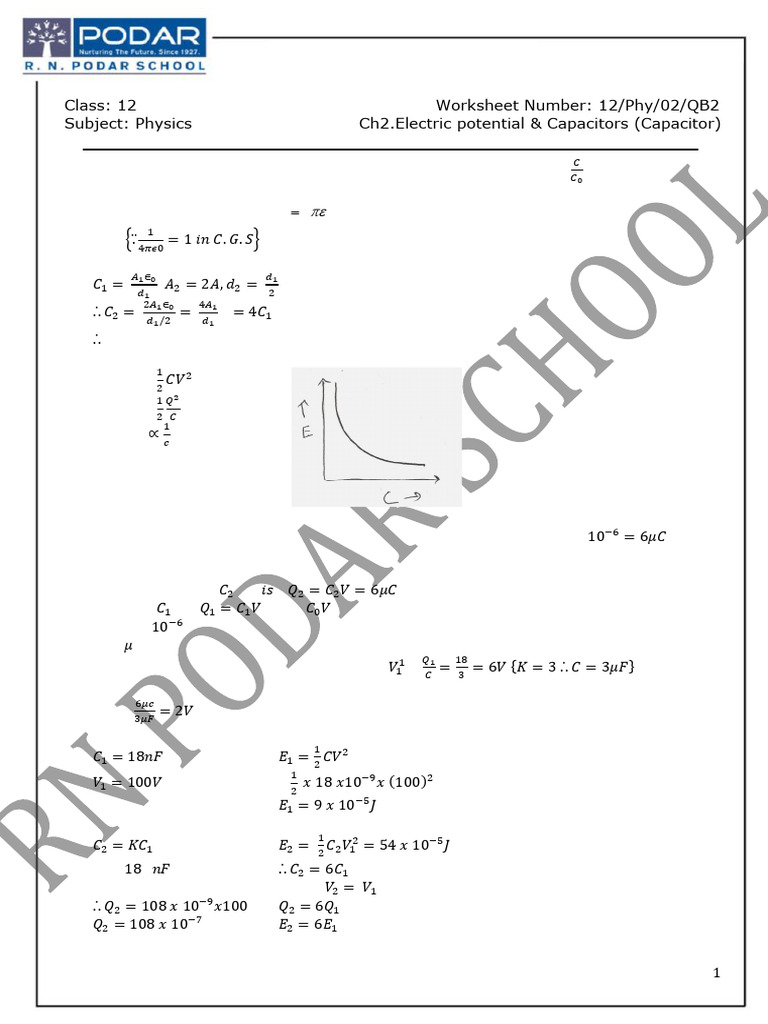 Ch2. Electric Potential and Capacitors (Capacitors) (AK) - 2 | PDF | Capacitor | Capacitance
