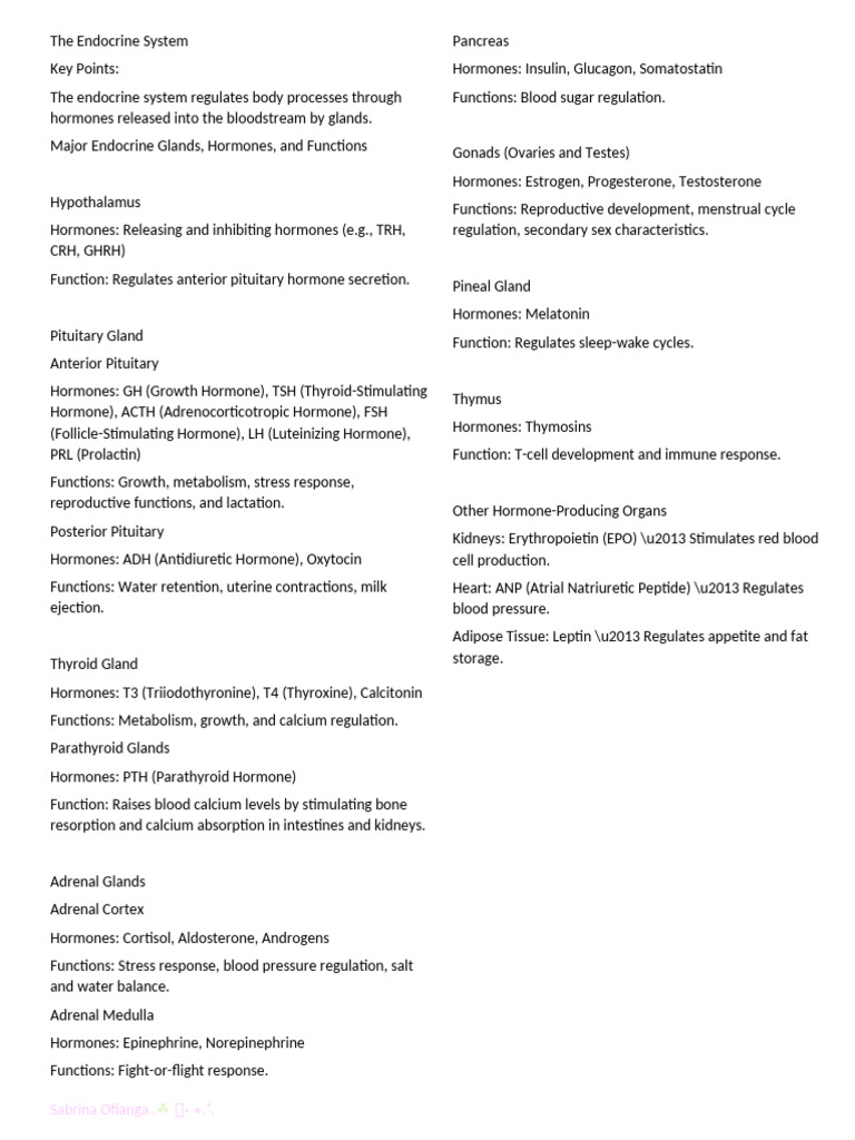 The Endocrine System Rev | PDF | Endocrine System | Organ (Anatomy)