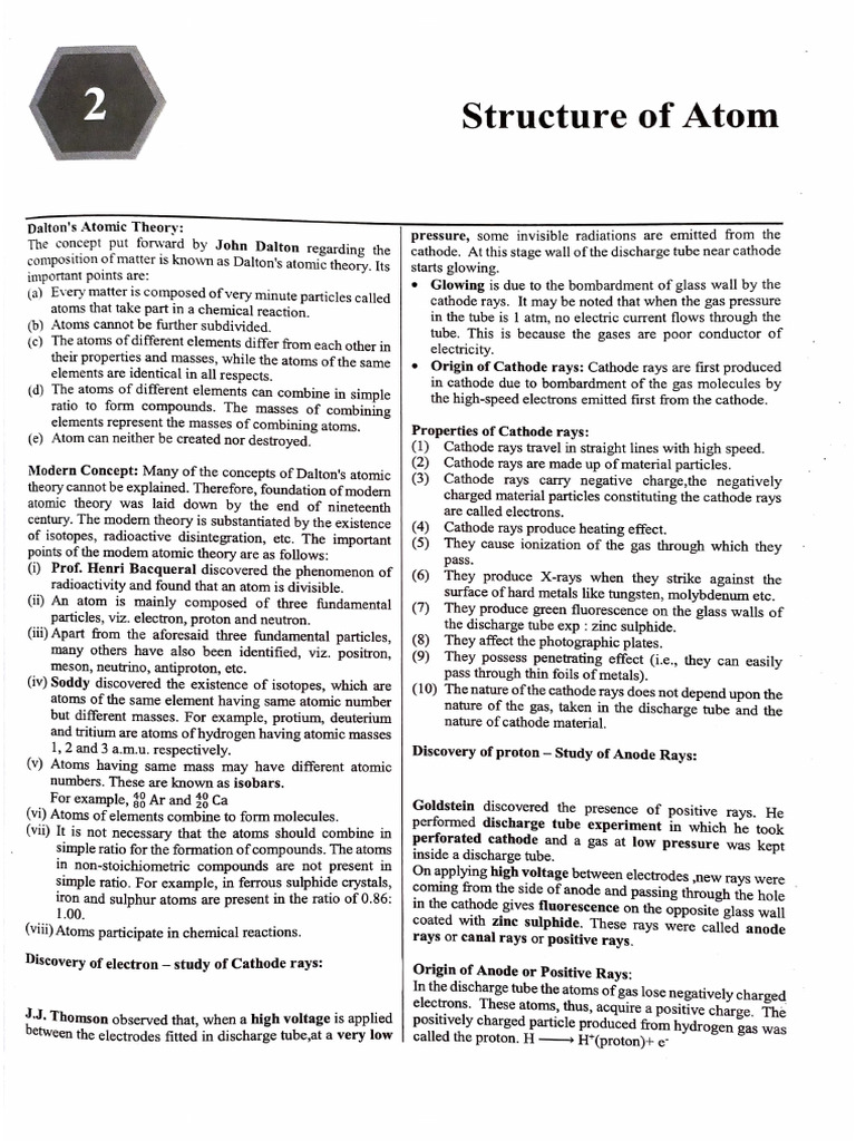 Structure of Atom | PDF