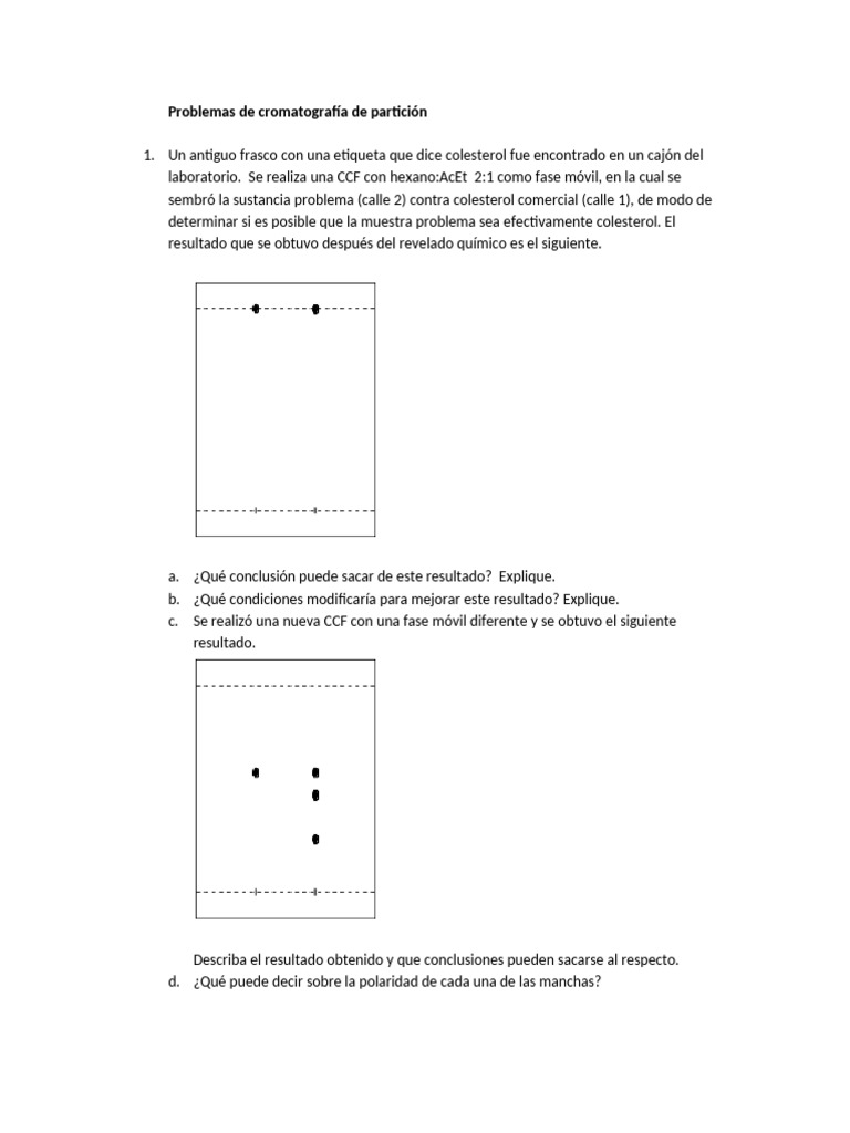 Problemas Cromatografía de Partición | PDF