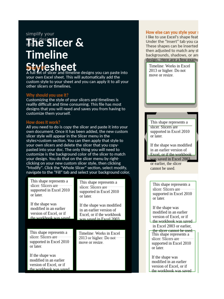 Excel Slicer & Timeline Stylesheet | PDF | Microsoft Excel | Microsoft ...