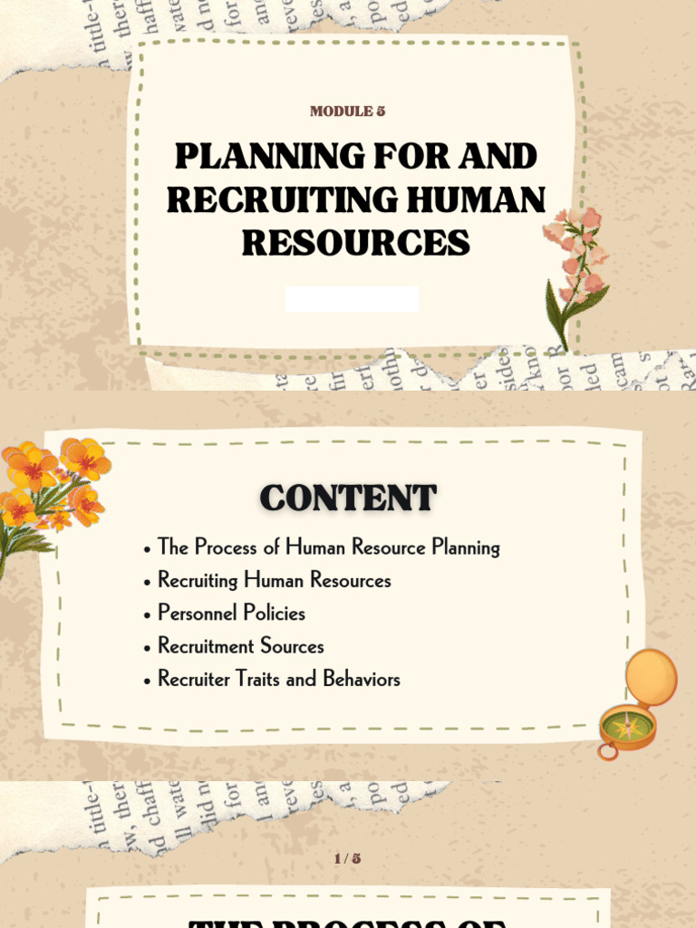 Human Resource Planning & Recruitment Guide | PDF | Recruitment | Human ...