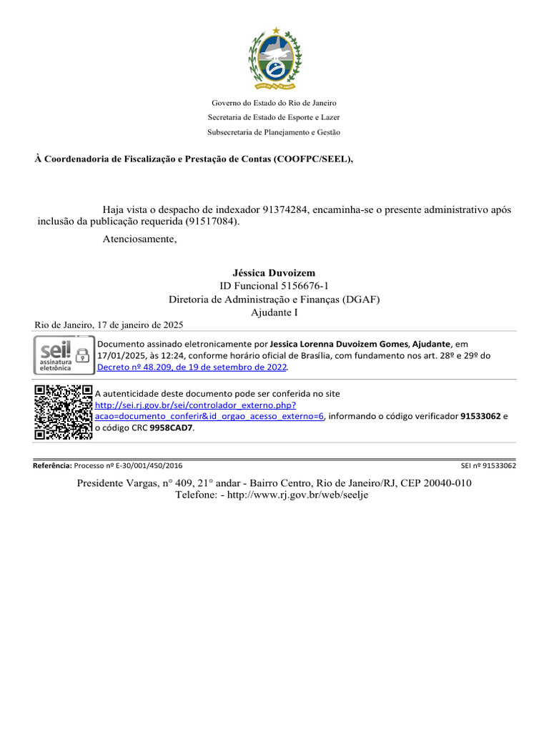 SEI 91533062 Despacho de Encaminhamento de Processo | PDF
