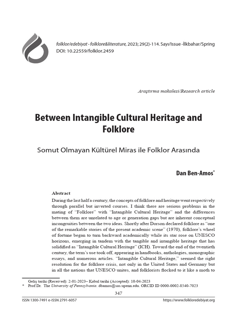 10.22559-folklor.2459-3111851 | PDF | Folklore | Cultural Heritage