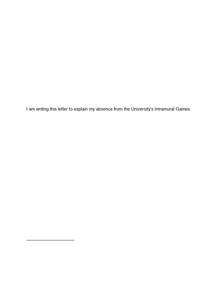 Intrams Excuse Letter For SSG | PDF