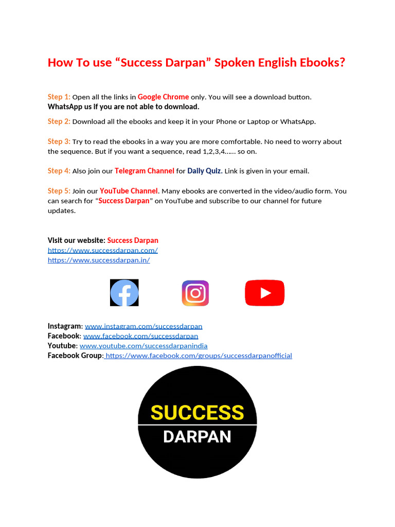 How To Use Success Darpan Ebooks-2 | PDF