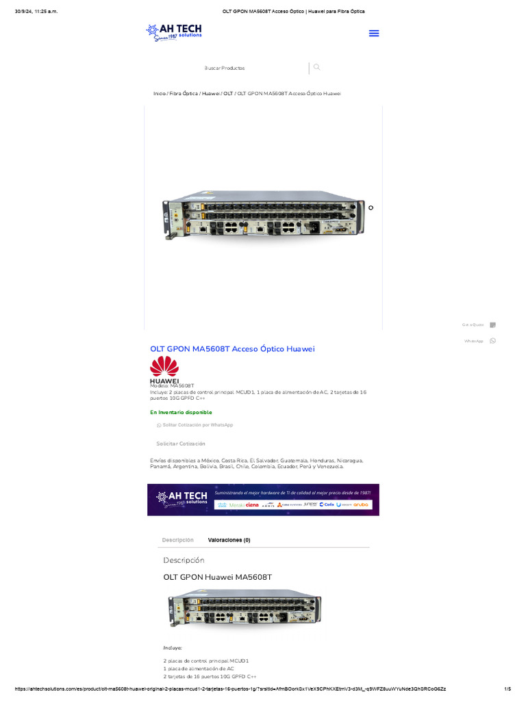 Huawei OLT SmartAX MA5608T Datasheet C | PDF | Calidad de servicio | Yo Pv6