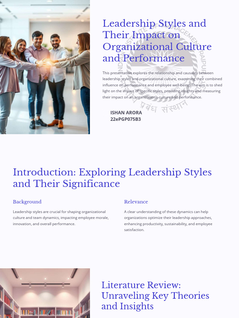 Leadership Styles' Impact on Culture | PDF | Leadership | Survey ...