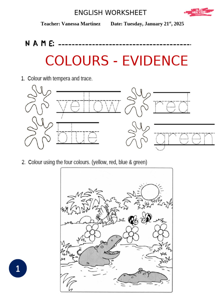 Four Colors Worksheet by Vanessa Martinez | PDF