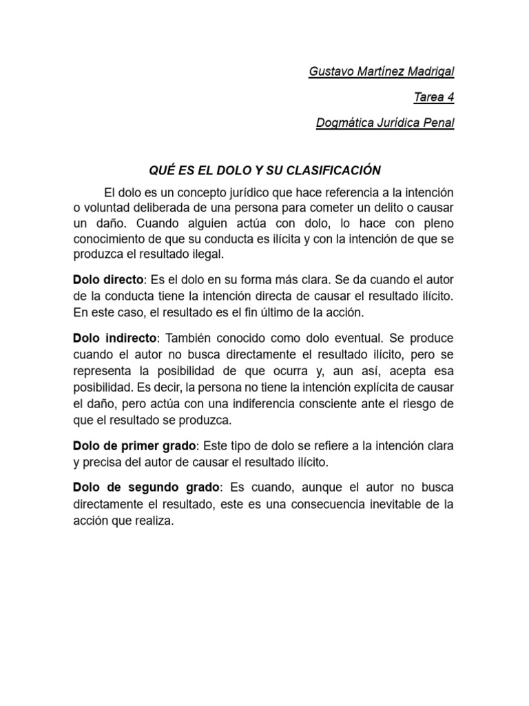Dolo y Su Clasificación | PDF