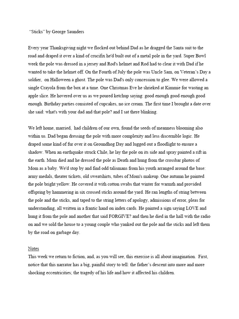 sticks-by-george-saunders | PDF