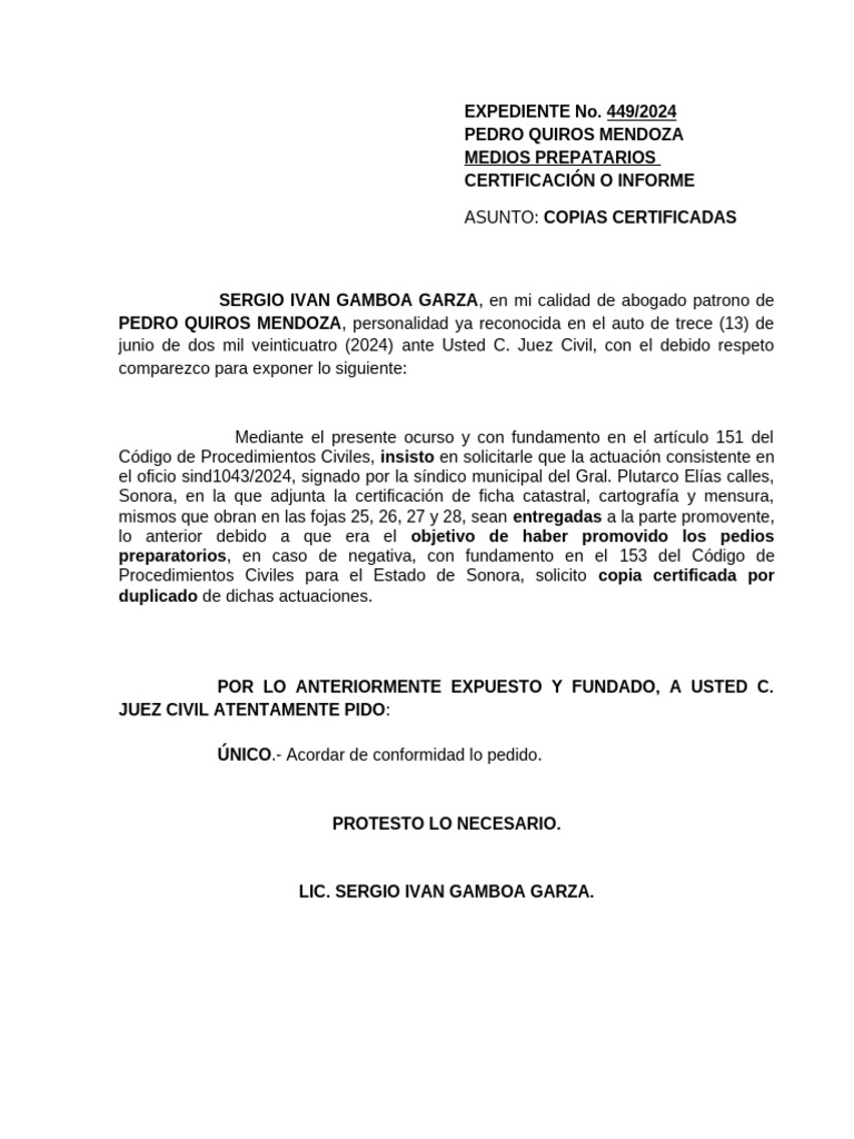 solicitud auto complementario | PDF