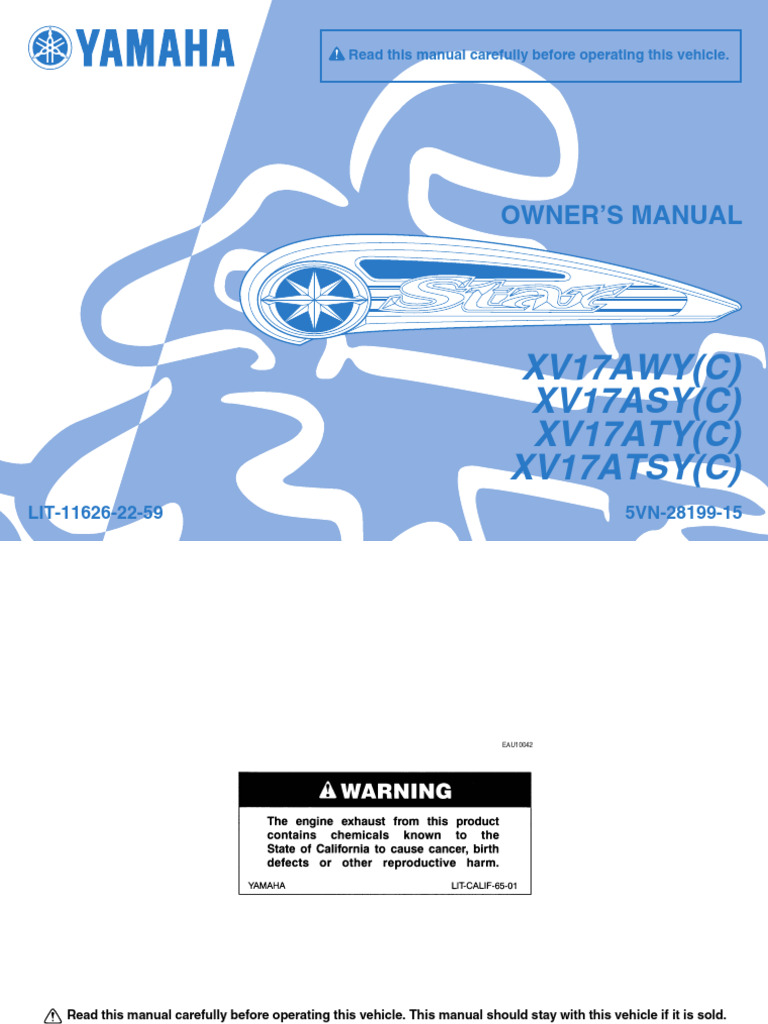 2009 Yamaha Owner Manual | PDF | Motorcycle | Transport