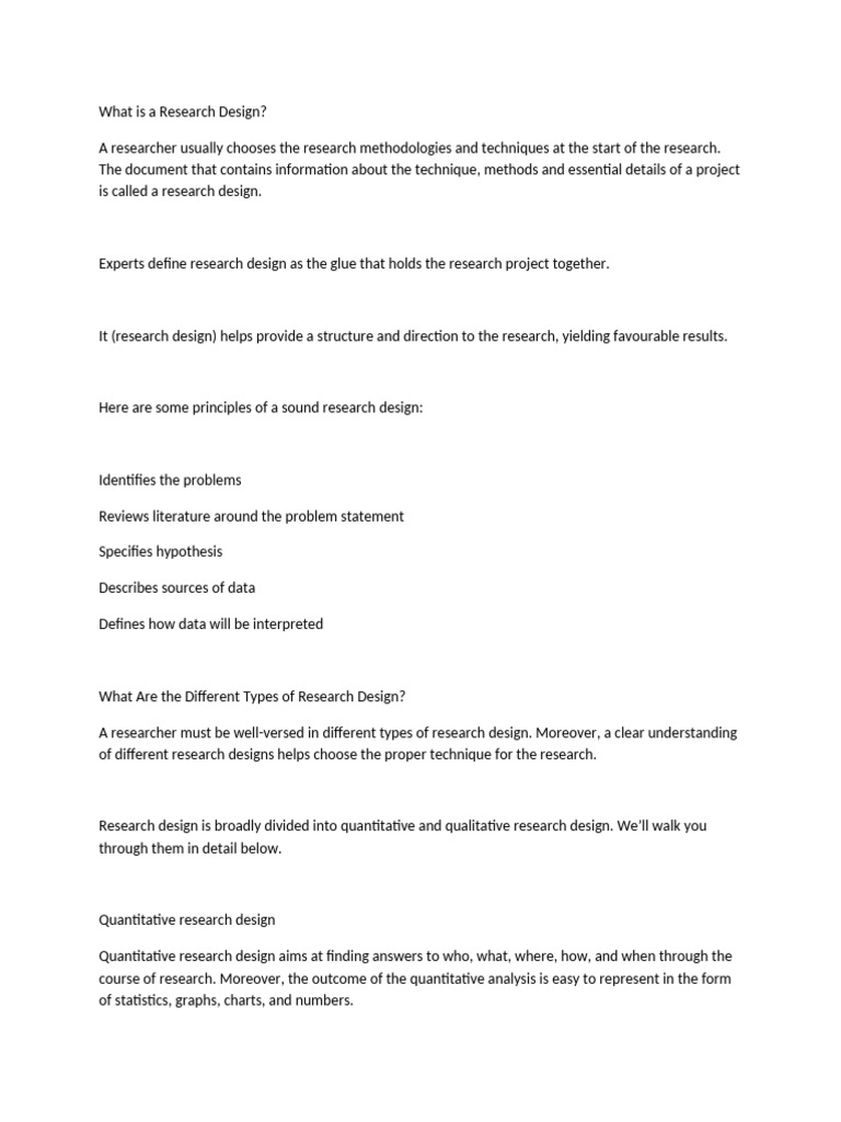 What is a Research Design | PDF | Research Design | Quantitative Research