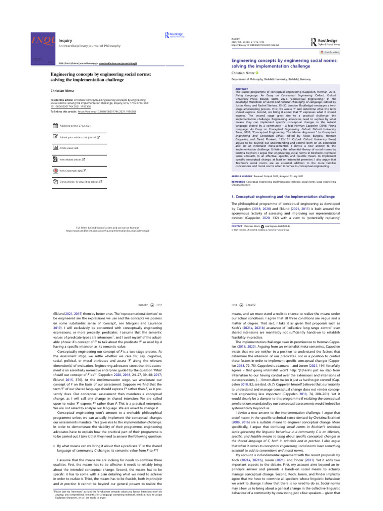 Engineering Concepts by Engineering Social Norms Solving The ...
