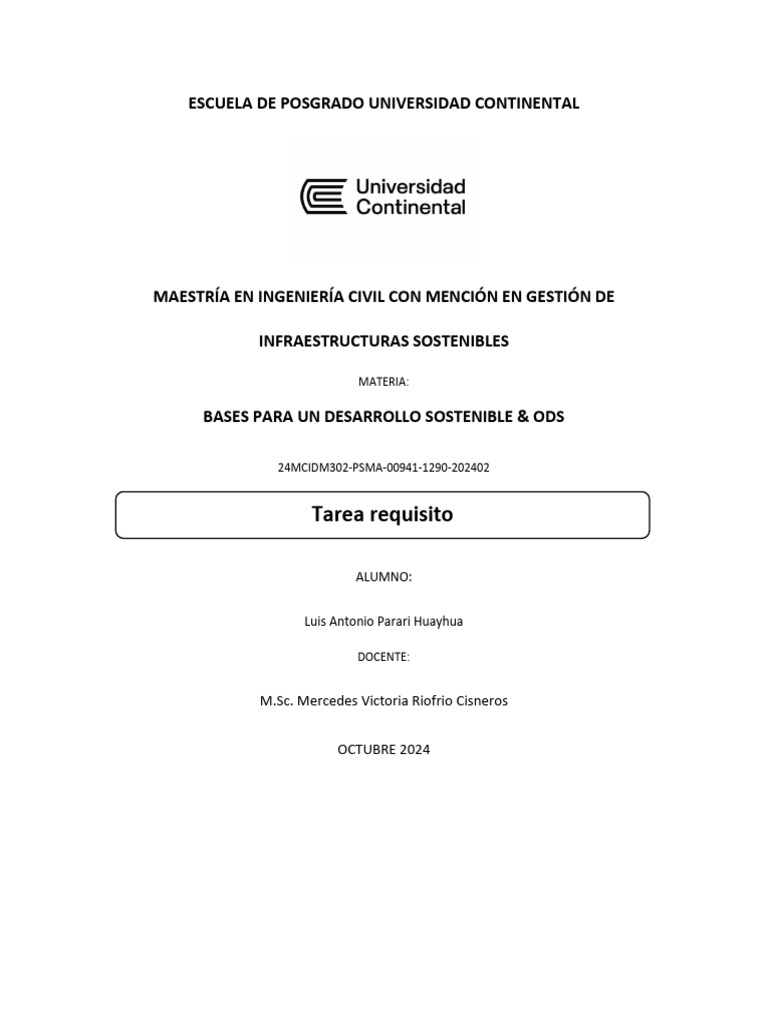 Tarea Requisito - Proyecto Ods | PDF