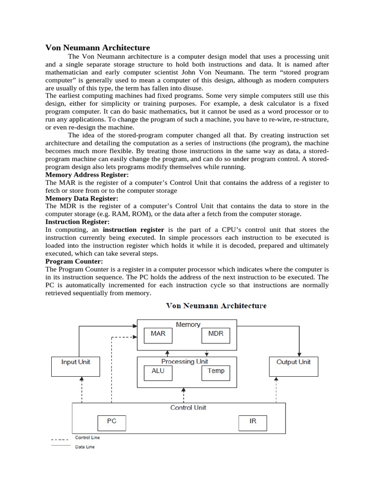 Von Neumann Architecture | PDF | Operating System | Computer Data Storage