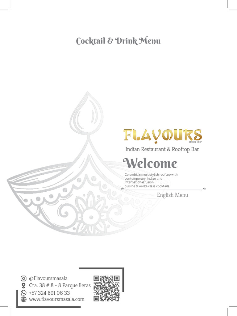 English Drink Menu at Flavours Masala | PDF | Soft Drink | Cocktails