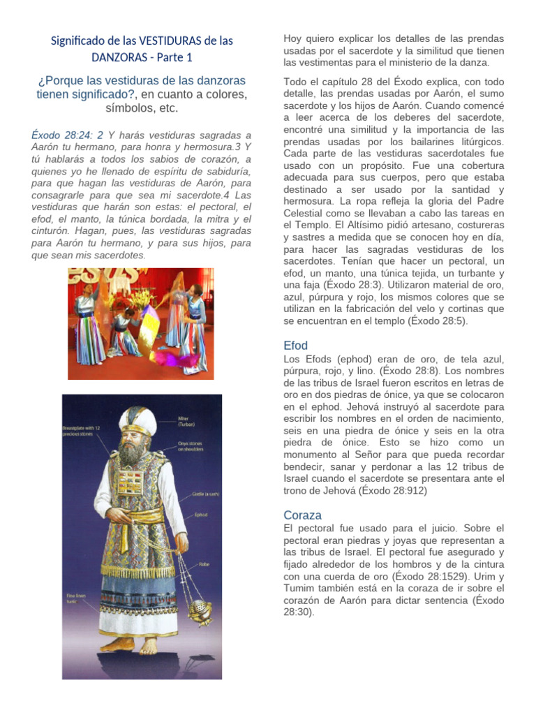 Significado de las Vestiduras de Danzoras | PDF | Ropa