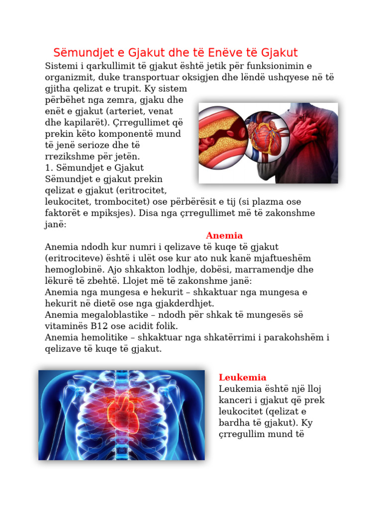 Sëmundjet e Gjakut Dhe Të Enëve Të Gjakut | PDF