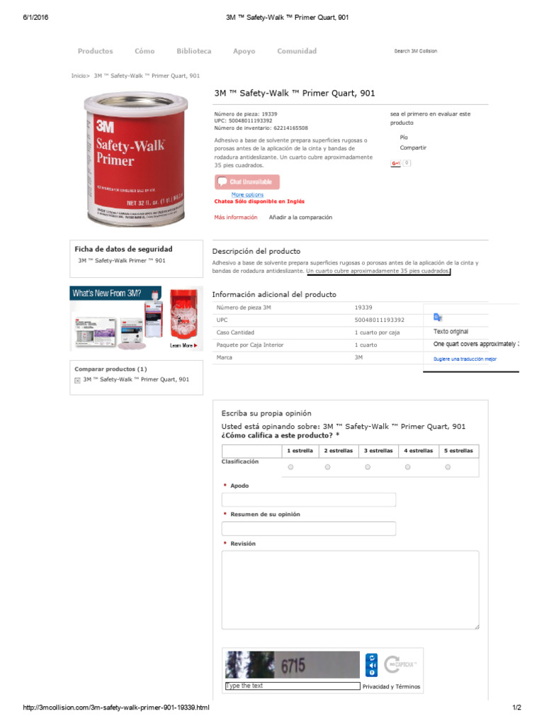 3M ™ Safety-Walk ™ Primer Quart, 901 | PDF