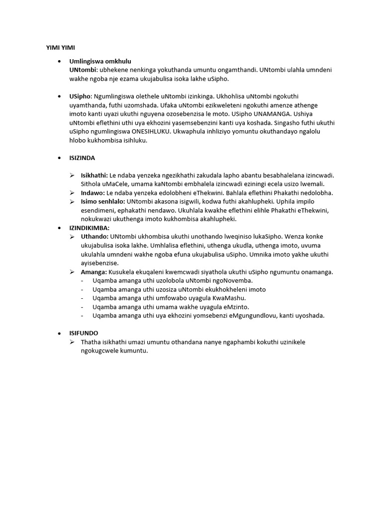 Yimi Yimi Notes | PDF