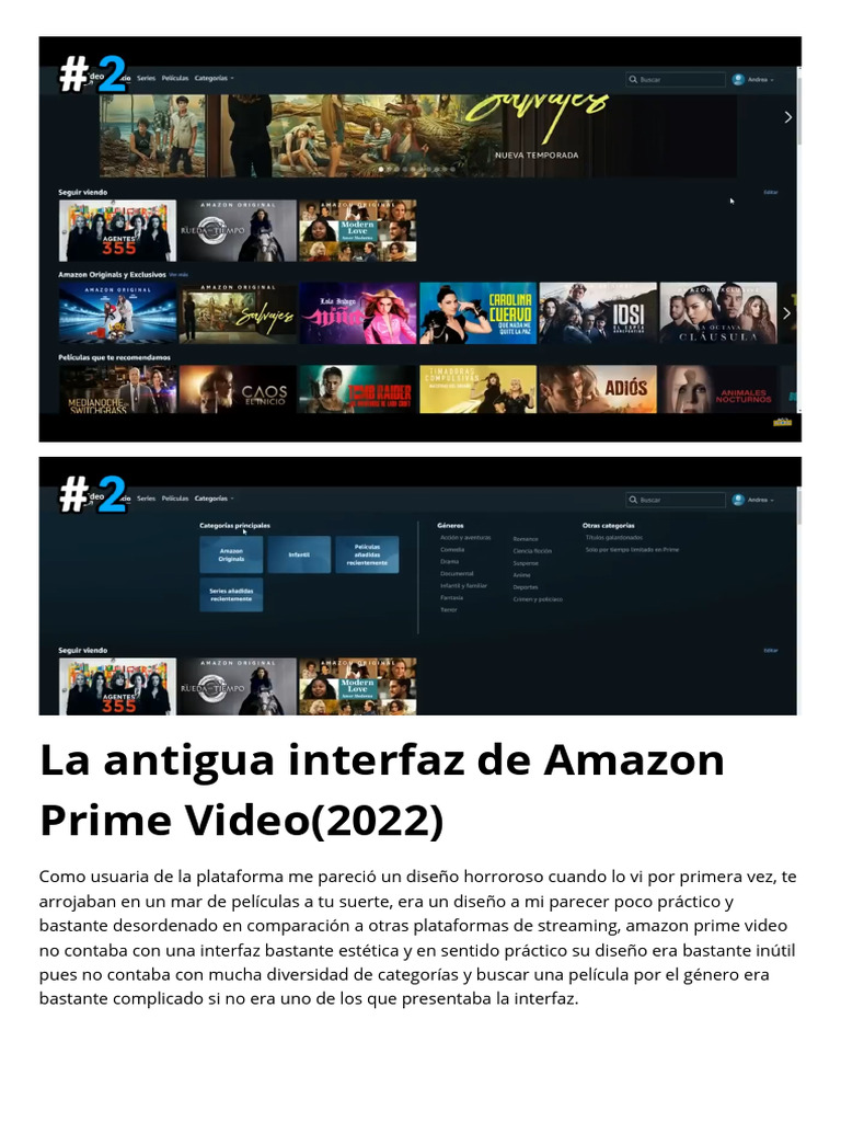 La Antigua Interfaz de Amazon Prime Video (2022) | PDF
