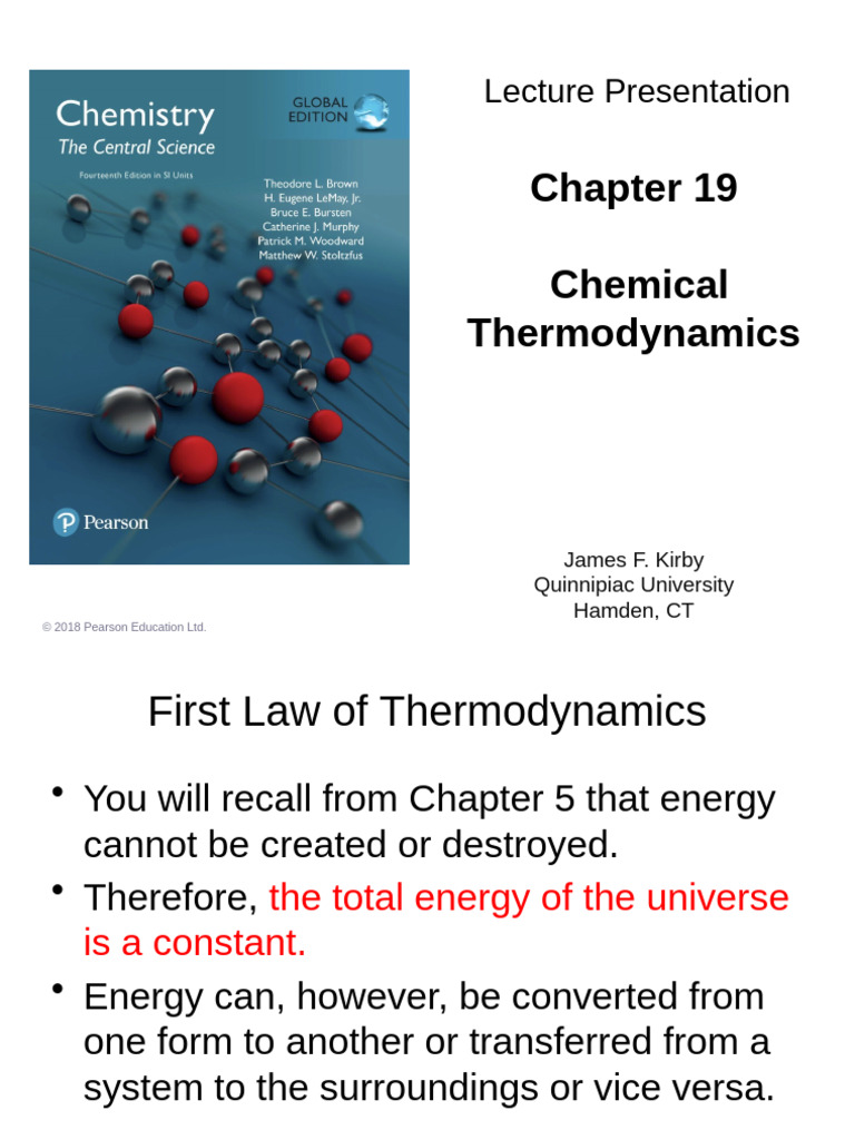 BLB 14e ch19 Lecture vEDO 1 | PDF | Gibbs Free Energy | Entropy