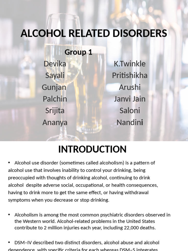 Alcohol Related Disorders-1 | PDF | Alcoholism | Mental Disorder