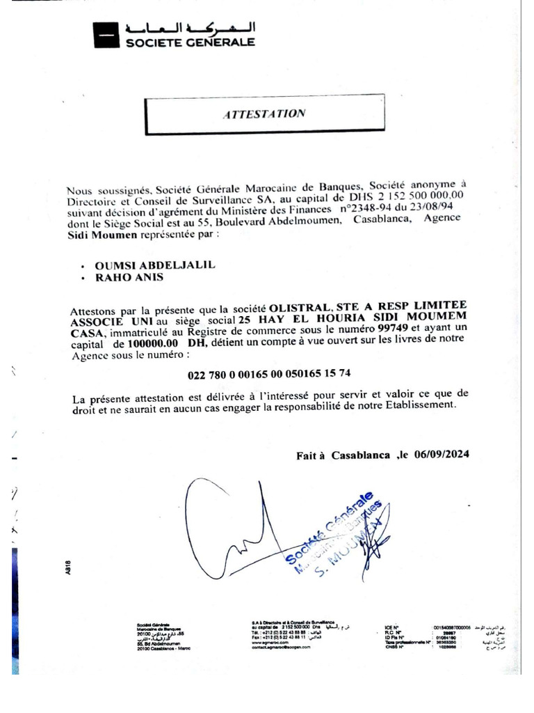 Attestation de RIB | PDF