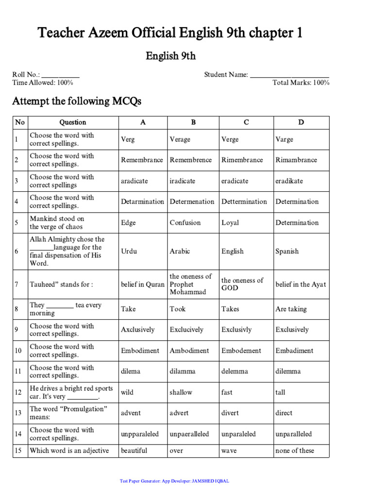 ch 1 eng 9 | PDF | Adjective | Adverb