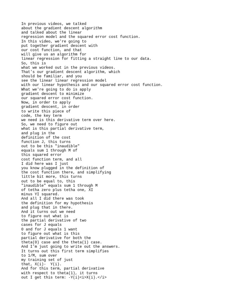 Linear Regression with Gradient Descent | PDF | Mathematical Optimization | Mathematics