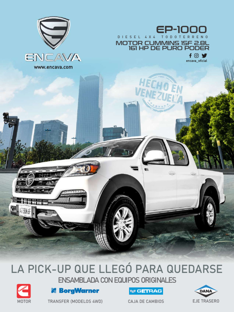 Ficha Tecnica Pickup Ep 1000 Encava 2024 | PDF | Tracción en las cuatro ...