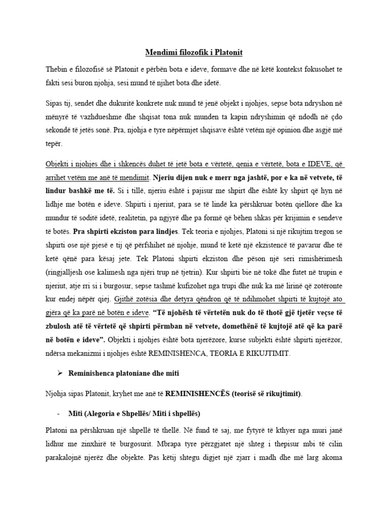 Filozofia Platoniane | PDF