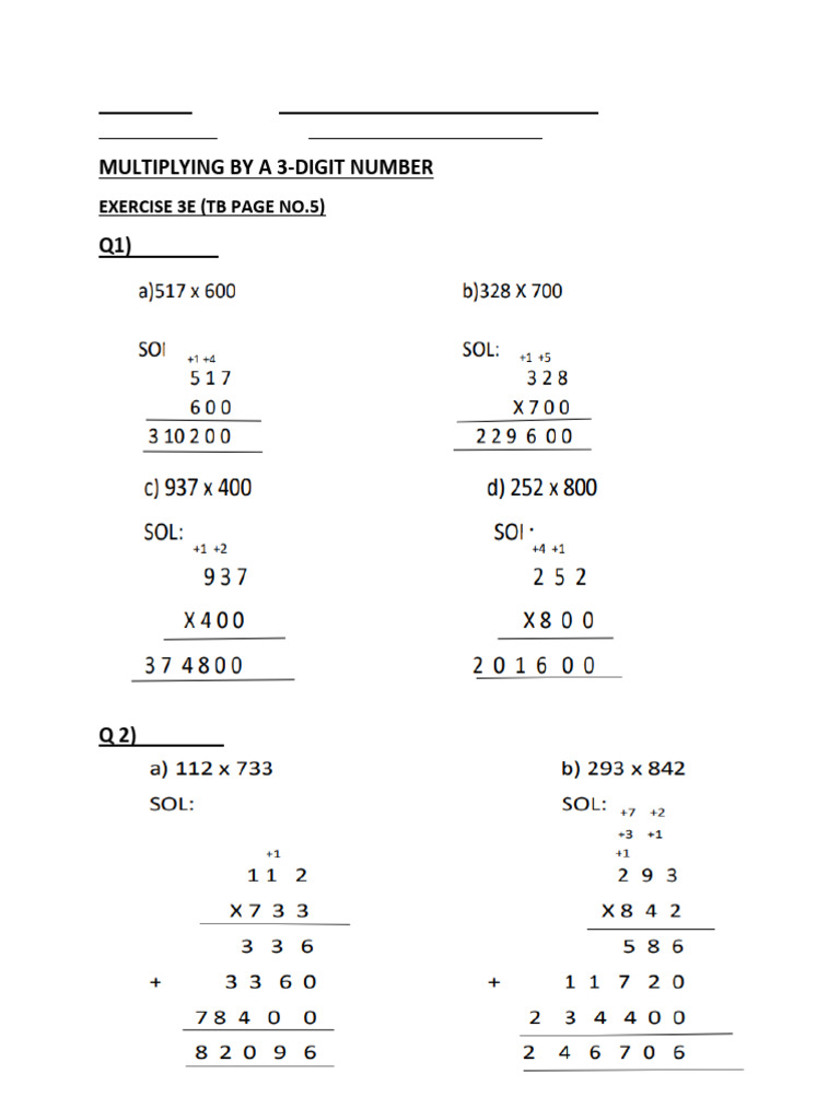 Class 4 L#3. Multiplication Lesson Plan (Part 2) | PDF