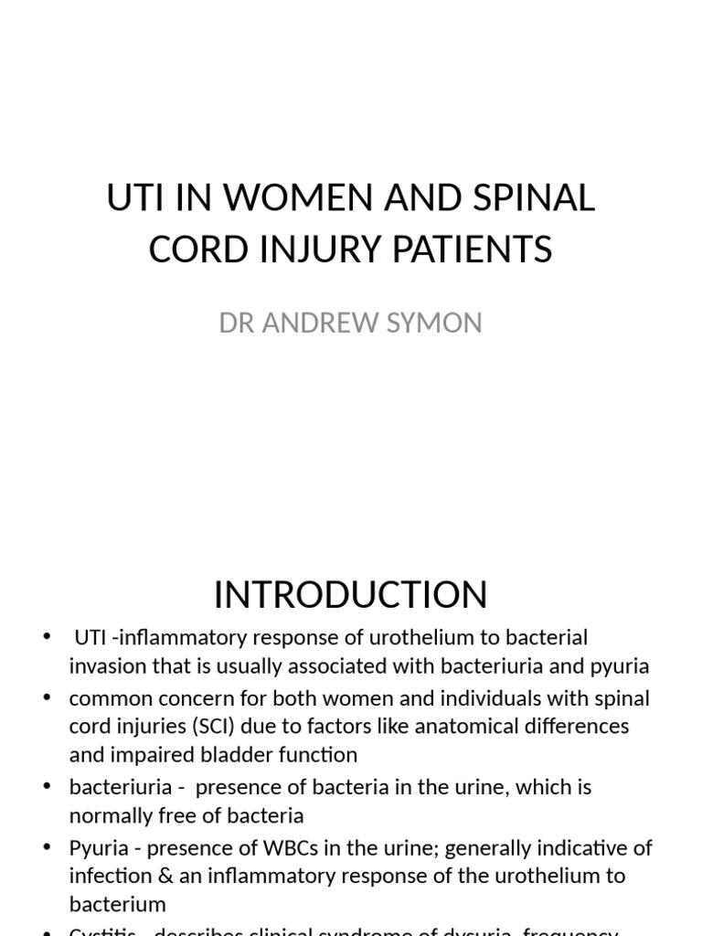 UTI in Women & SCI Patients Guide | PDF | Urinary Tract Infection ...