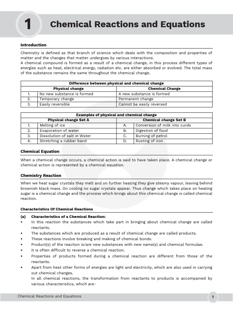 Chemical Reactions and equations | PDF | Chemical Reactions | Oxide