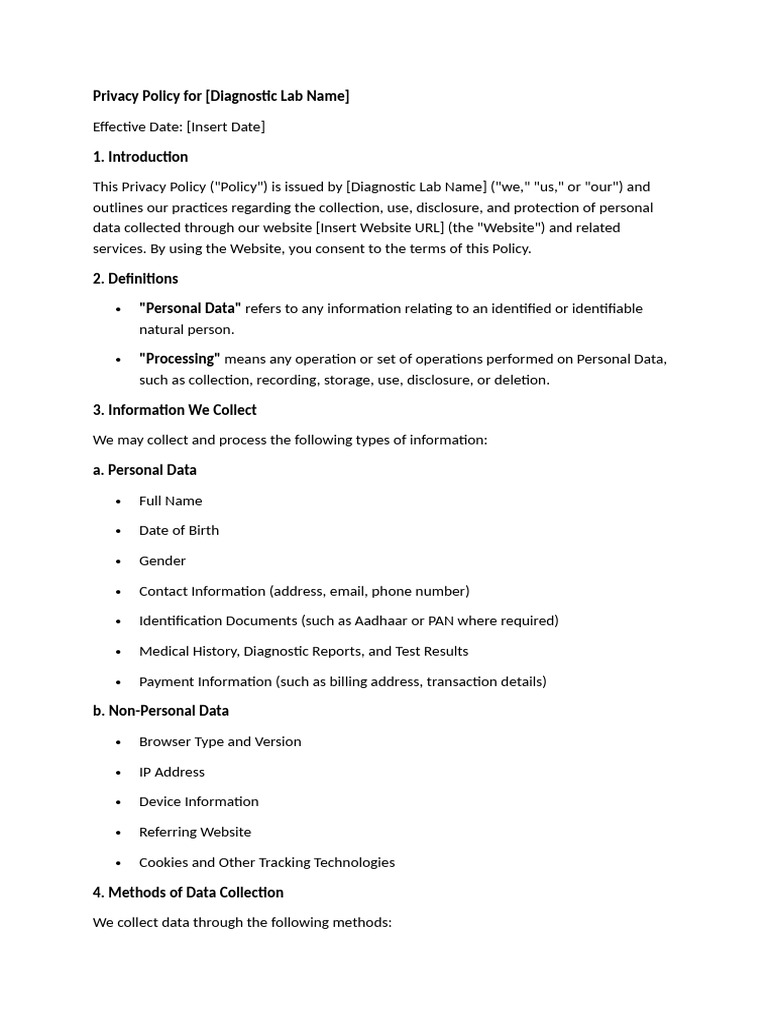 Privacy Policy - Diagnostic Labs | PDF | Information Privacy | Http Cookie