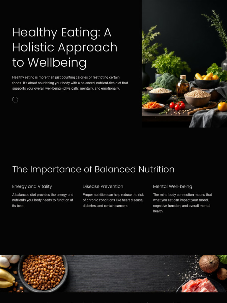 Healthy Eating A Holistic Approach To Wellbeing | PDF | Healthy Diet ...