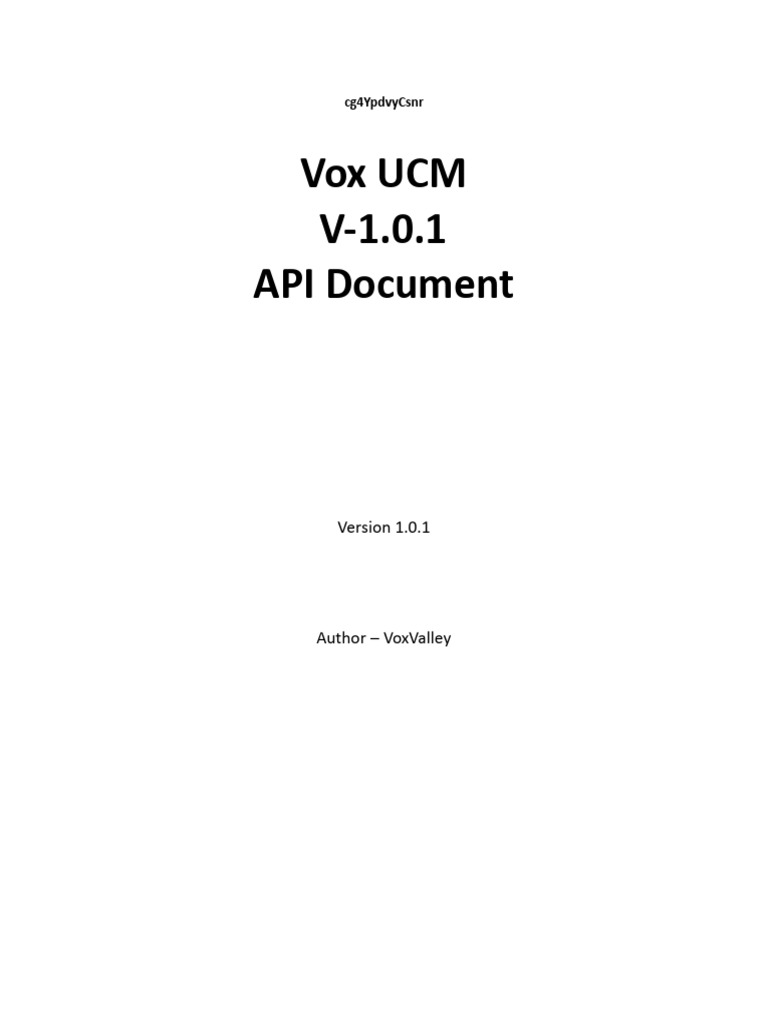 VoxUCM-1.0.1 API | PDF | Interactive Voice Response | Parameter (Computer Programming)
