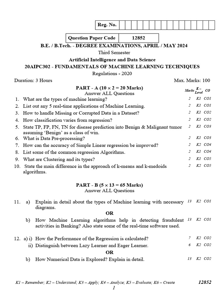 Fundamentals of Machine Learning Techniques | PDF | Machine Learning | Cluster Analysis
