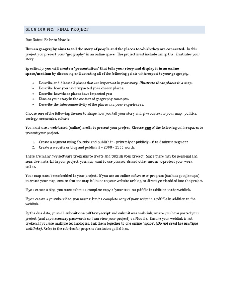 Human Geography Final Project Guide | PDF | Plagiarism | Geography