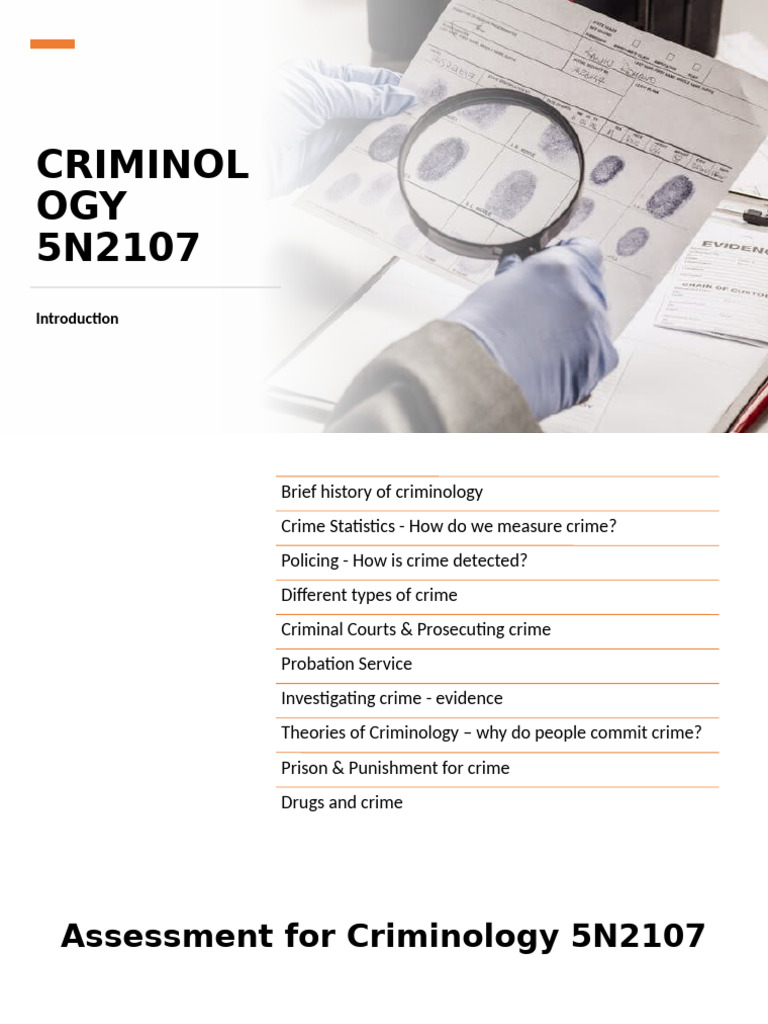 Criminology Introduction Overview | PDF | Crimes | Crime & Violence