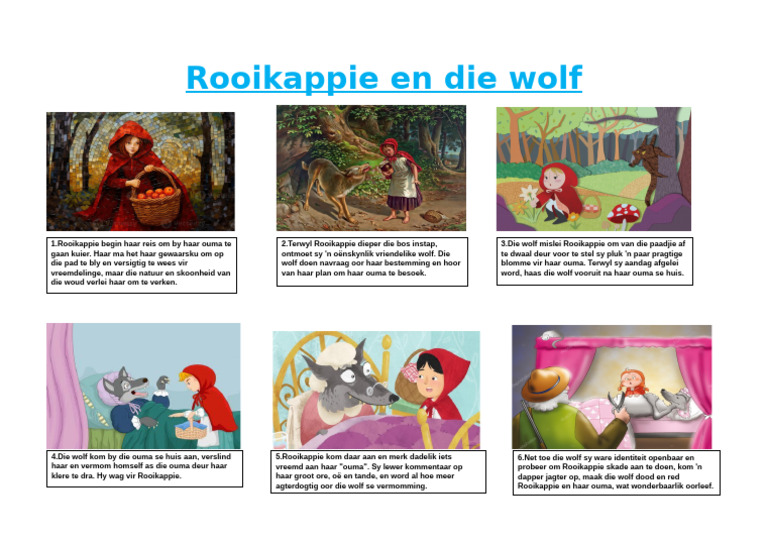 Rooikappie en Die Wolf Storyboard Poster | PDF