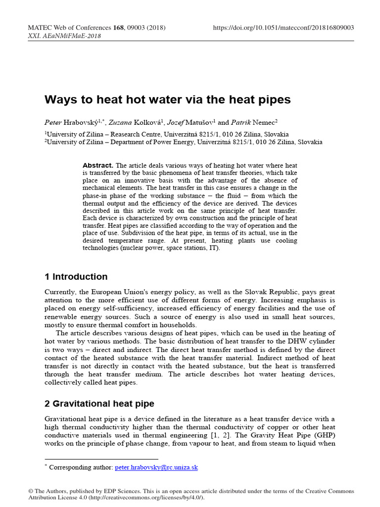 Ways_to_heat_hot_water_via_the_heat_pipe | PDF | Heat | Heat Transfer