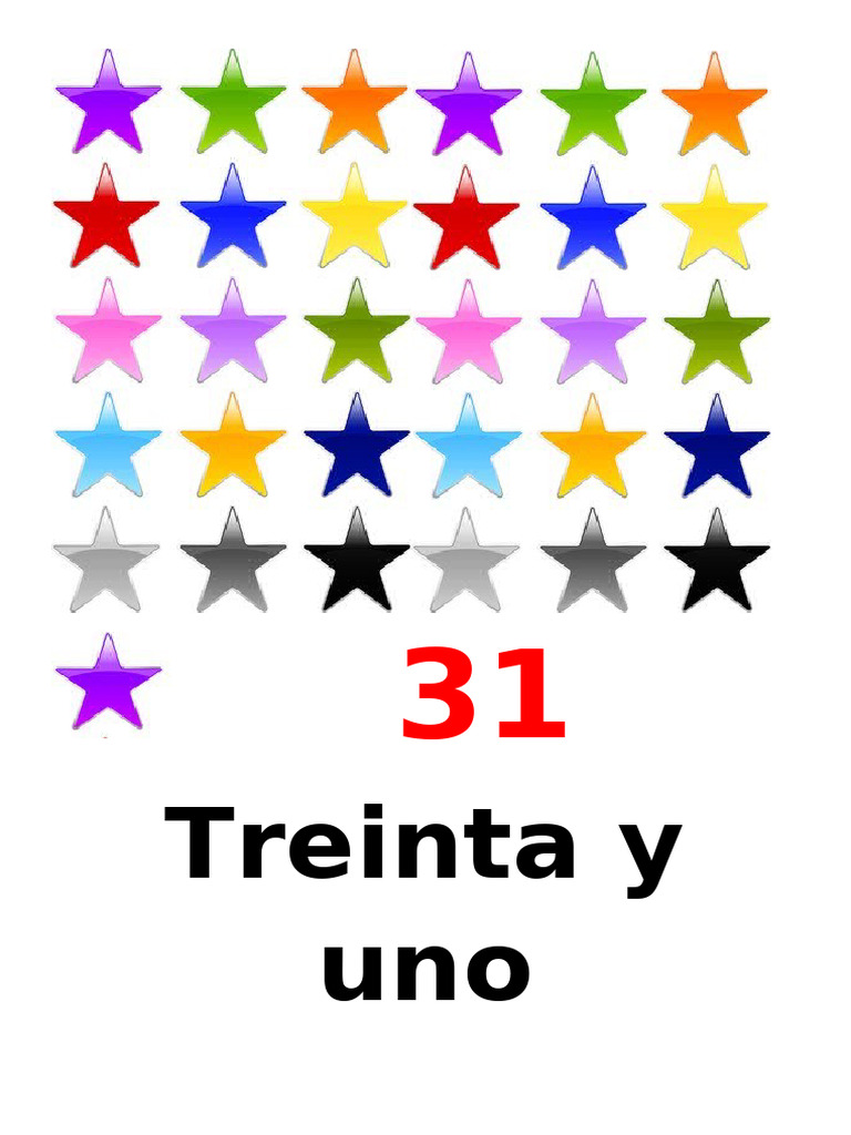 Números del 31 al 50 en español | PDF