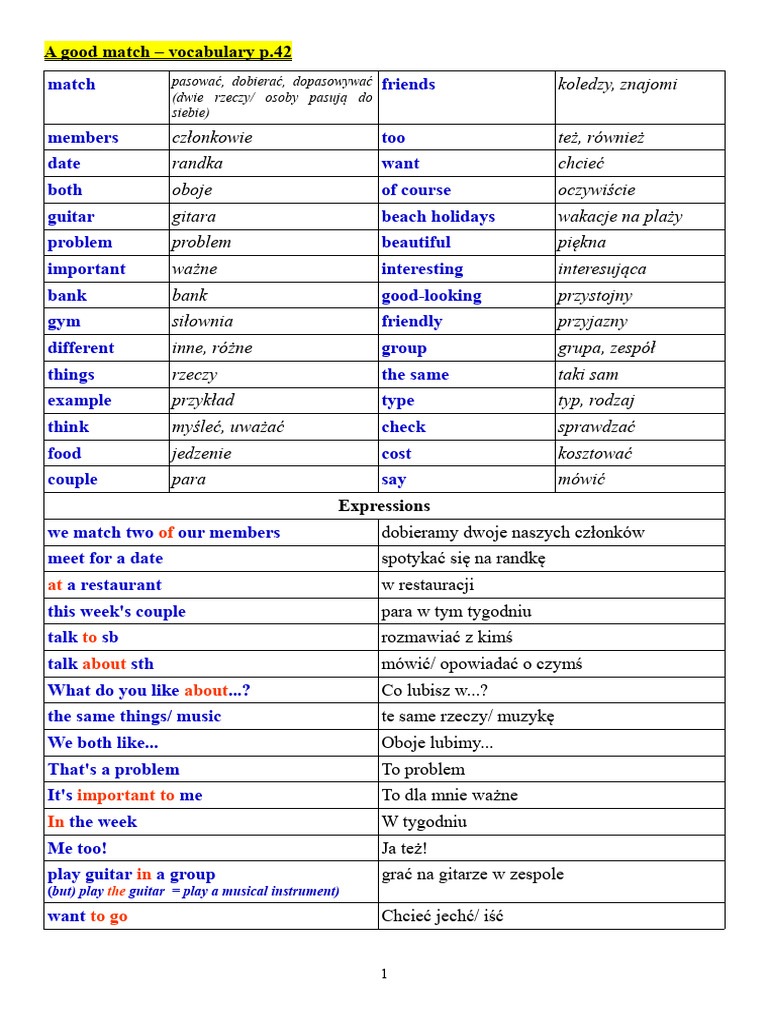 VOCABULARY REVISION Part 2 | PDF
